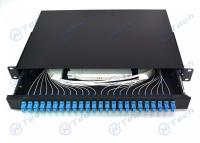 China Cold Rolling Steel Sliding Fiber Optic Patch Panel 1U 24 Port SC 24 Cores for sale