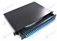 China Cold Rolling Steel Sliding Fiber Optic Patch Panel 1U 24 Port SC 24 Cores for sale