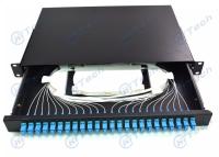China Cold Rolling Steel Sliding Fiber Optic Patch Panel 1U 24 Port SC 24 Cores for sale