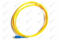 China Yellow Color 9/125 SM Simplex SC APC Fiber Optic Pigtail 0.9mm for sale