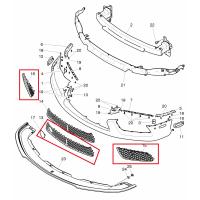 China For Bentley Continental Gt & Gtc V8 4.0 2012-2015 Black Bumper Grills Kit (With ACC) OEM 3W3807667E 3W3807667G 3W3807647B 3W3807647C 3W3807648B 3W3807648C 3W3807082A for sale