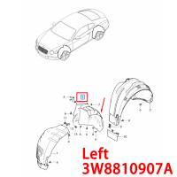 China For Bentley Continental GT 2012-2017 Front Left Rear Section Fender Liner OEM 3W8810907A for sale