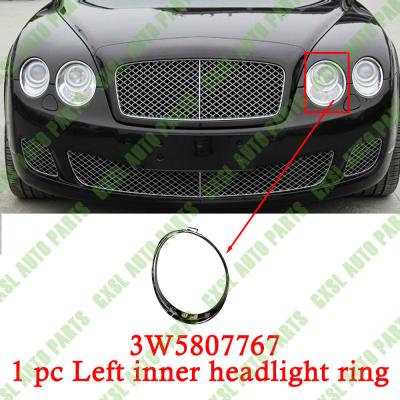 China For Bentley Continental Flying Spur 2005-2013 Left Inner Headlight Chrome-Plated Ring With Electroplated Trim OEM 3W5807767 for sale