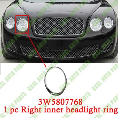 China For Bentley Continental Flying Spur 2005-2013 Right Inner Headlight Chrome-Plated Ring With Electroplated Trim OEM 3W5807768 for sale