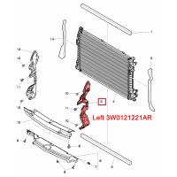 China For Bentley Continental Gt Gtc Engine Radiator Deflector Left Tank Guard Plate OEM 3W0121221BB 3W0121221AR for sale