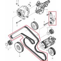 China For Bentley Continental Gt Gtc & Flying Spur Ribbed Belt Tensioner With V-Belt OEM 07C145933T 07C145933N 07C145933G 07D903315F 07D903315H 07D903315J for sale