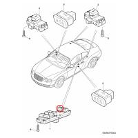 China For Bentley Continental GT GTC Power Window Switch Button (Button 1) OEM 3W3959857C 3W3959857D for sale