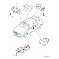 China For Bentley Continental GT GTC Power Window Switch Button (Button 2) OEM 3W3959857C 3W3959857D for sale