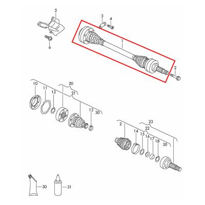 China For Bentley Continental Generation 6.0T 2004-2012 Rear Left & Right Drive Shaft Axle OEM 4E0501203A for sale