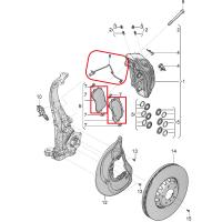 China For Bentley Bentayga (2017+) 2set Front & Rear Brake Pad kit OEM 4M0615121R 4M0615121S  4M0698151AE 4M0698451AK 4M0698451C 4M0698451T 4M0615121P 8W0615121E for sale