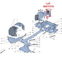 China For Ferrari 488 GTB Spider Rear LH Wheelhouse Fender Liner Arch OEM 86670700 for sale