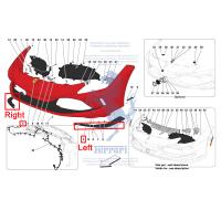 China For Ferrari F8 Tributo Spider Body Parts Front Bumper Left Side Splitter Spoiler OEM 985862850 985890503 for sale
