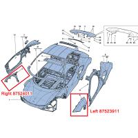 China For Ferrari 488 Style Front Left Mudguards Wheel Arch Baffle Accessories OEM 87523911 for sale