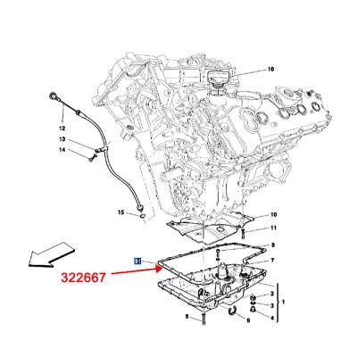 China For Ferrari California Oil Sump Gasket OEM 322667 for sale