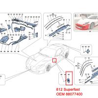China For Ferrari 812 Superfast Fender Shield Badge Emblem OEM 88077400 for sale