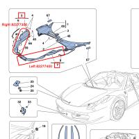 China For Ferrari 458 Italia Left Engine Shield Trim Cover OEM 82277400 for sale