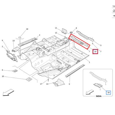 China For Maserati Quattroporte M156 2017- Ghibli 2014- Rear Muffler Bracket Exhaust Pipe Support OEM 670031638 for sale