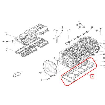 China For Lamborghini Gallardo Cylinder Head Gasket OEM 07L103383AT 07L103383AS for sale