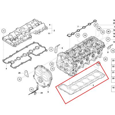 China For Lamborghini Huracan Cylinder Head Gasket OEM 07L103383AH 07L103383AG for sale