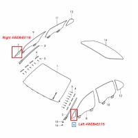 China For Bentley Flying Spur 2014-2019 Front Right Car Window Small Angle Glass OEM 4W0845116 for sale