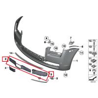 China For Rolls Royce Ghost 2nd Generation Middle Bumper Front Bumper Left Right Grille OEM 51117349427 51117349428 51117349430 for sale