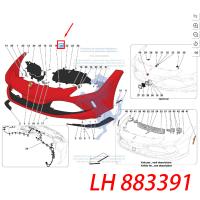 China For Ferrari F8 Front Left Bumper Grille OEM 883391 for sale