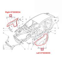 China For Maserati Quattroporte Front Left Fender Aluminum Alloy Leaf Plate Style OEM 673009035 for sale