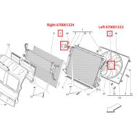 China For Maserati Levante Ghibli 2014-2020 RH Bracket For Upper Fixing Water Radiator OEM 670001324 for sale