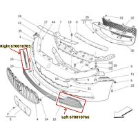 China For Maserati Ghibli 2014-2017 Front Right Bumper Air Vent Grille OEM 670010765 for sale