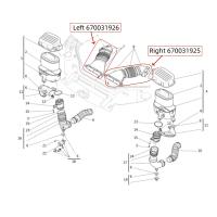 China For Maserati Levante M161 Top Right Air Intake Hose Duct Tube OEM 670031925 for sale