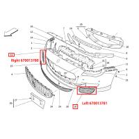 China For Maserati Quattroporte M156 Front Left Bumper Lower Grille OEM 670013781 for sale
