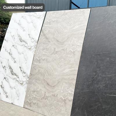 China 5mm 8mm Bamboo Charcoal PVC Marble Wall Panel Waterproof Fireproof for sale
