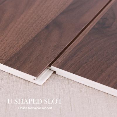 China Fireproof WPC Fluted Wall Panel 1220x2440mm Waterproof Veneer for sale