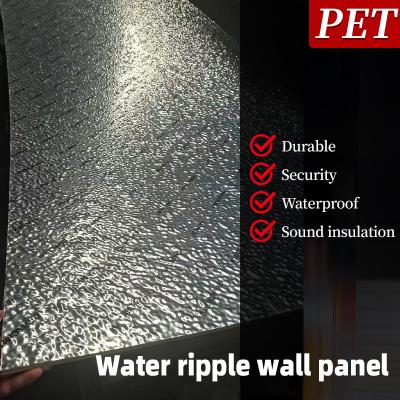 China 8mm PET 3D Water Ripple Bamboo Charcoal Wall Panel Fireproof for sale