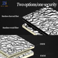 China 8mm PET 3D Water Ripple Bamboo Charcoal Wall Panel Fireproof for sale