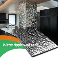 China Bamboo Charcoal Water Ripple Panel 1220x2440mm PVC PET Wall Board for sale
