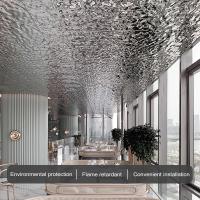 China Waterproof Bamboo Charcoal Wall Panel 1220x2440mm Water Wave Design for sale