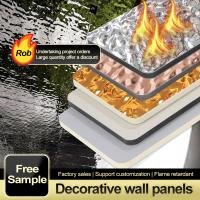 China Waterproof Bamboo Charcoal Wall Panel 1220x2440mm Water Wave Design for sale