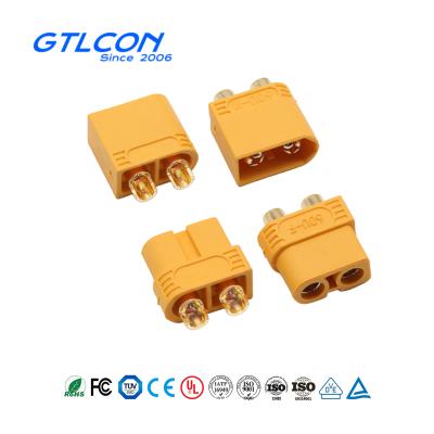 China 60U XT Connectors 2 Pin 30A Male And Female Connector Plug Yellow With Solder Terminals for sale