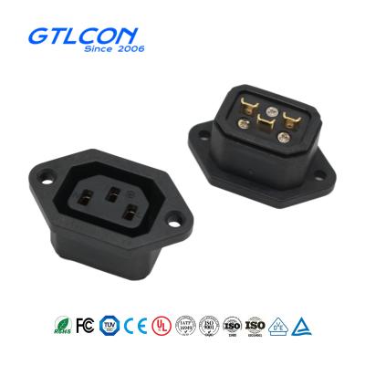 China GTLCON 30A 60A Power Connectors AC Power Supply Socket 3 Pin With Rubber Cover for sale