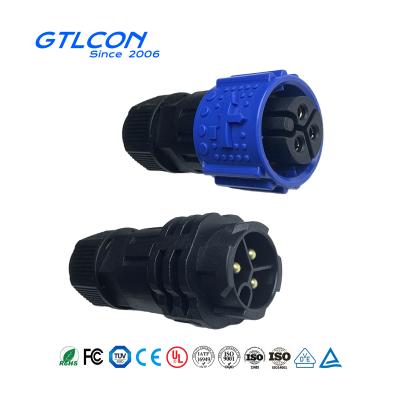 China M20 Circular Connector — Waterproof Panel-Mount Connector — 3-Pin PV System Connector for sale