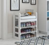 China Personalised Shoe Rack Furniture 3 Tier Shoe Bench Organiser For Small Home for sale