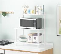 China Modern White Multipurpose Kitchen Microwave Oven Storage Rack Shelving for sale