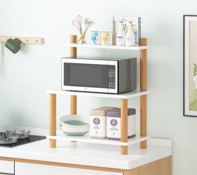 China Countertop Assembled Kitchen Microwave Rack Storage Shelves 3 Tier for sale
