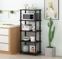 China MDF Wooden Kitchen Bakers Microwave Oven Rack Furniture Saving Space 5 Tier for sale