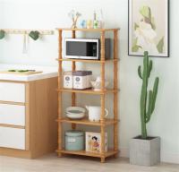 China MDF Wooden Kitchen Bakers Microwave Oven Rack Furniture Saving Space 5 Tier for sale