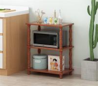 China Oem 3 Tier Solid Wood Kitchen Microwave Rack Furniture For Plates for sale