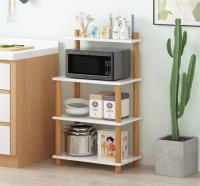 China 3 Tier Vaneer Wooden Baker Kitchen Microwave Rack shelf for sale