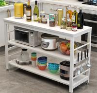 China Metal Wood Kitchen Bakers Microwave Rack Countertop Organizer 2 Tier for sale