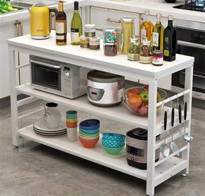 China Metal Wood Kitchen Bakers Microwave Rack Countertop Organizer 2 Tier for sale